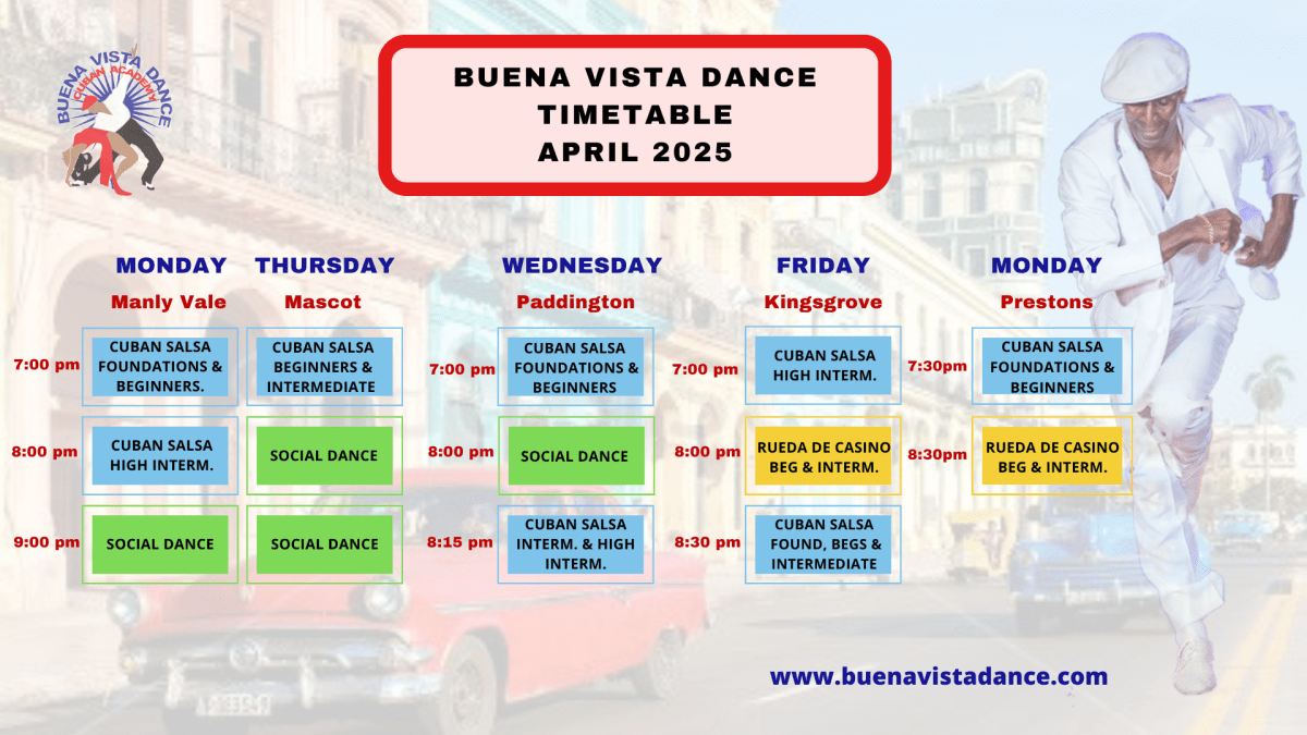TIMETABLE – Buena Vista Dance Cuban Academy